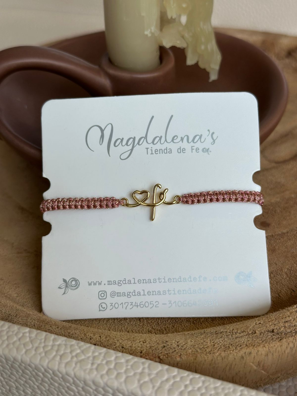Pulsera Hilo Love Fe Rodio - Magdalenas tienda de fe